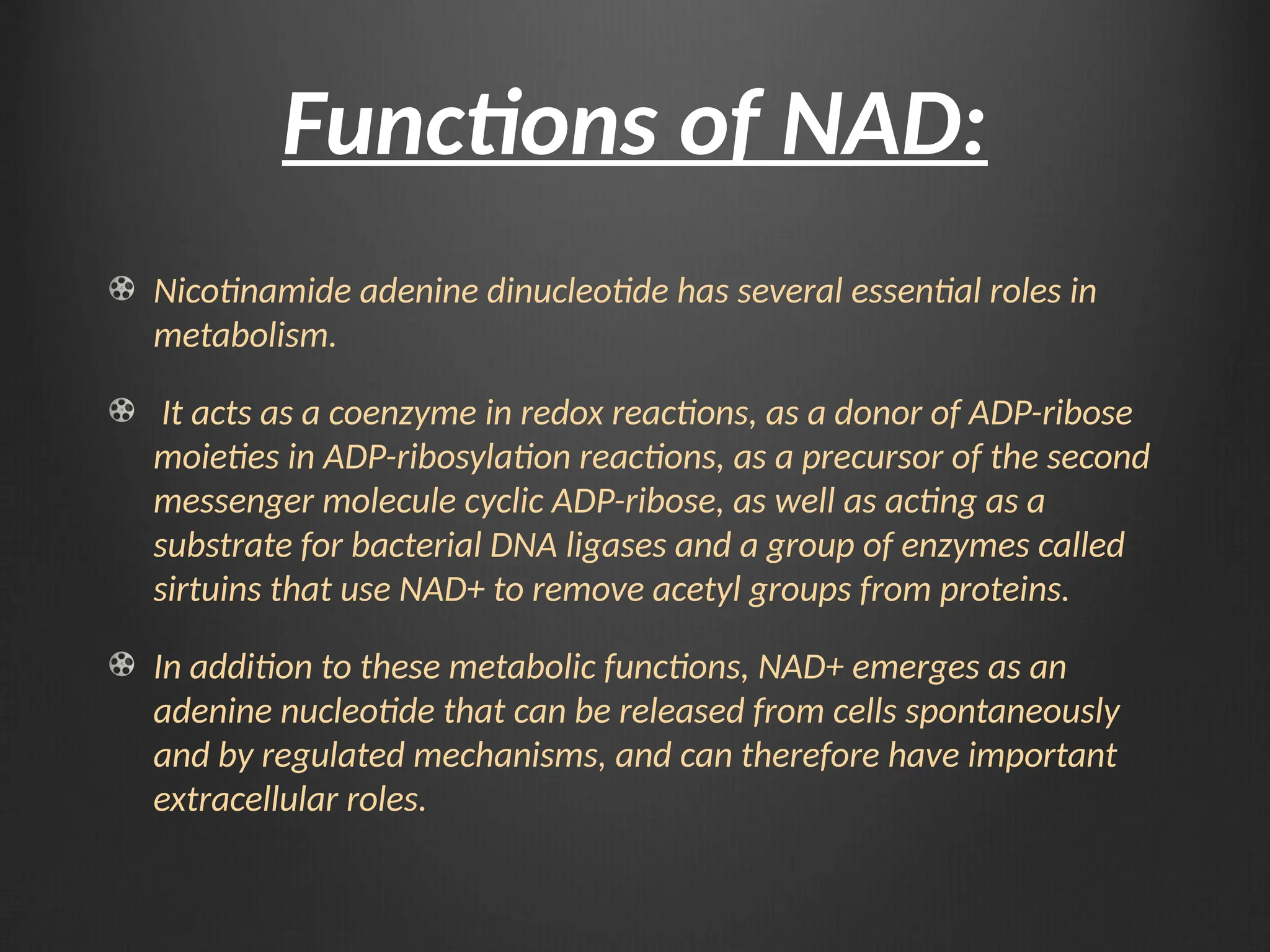 Role of NAD: A Crucial Cellular Coenzyme.pptx | Chemistry | Science
