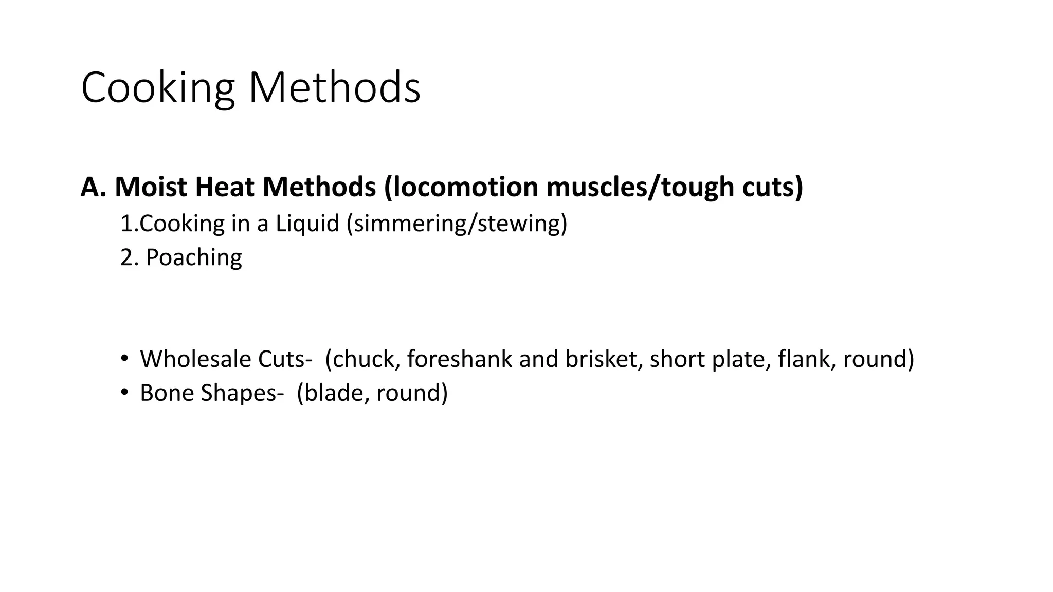 Cooking Methods for Different Meat Cuts | PDF