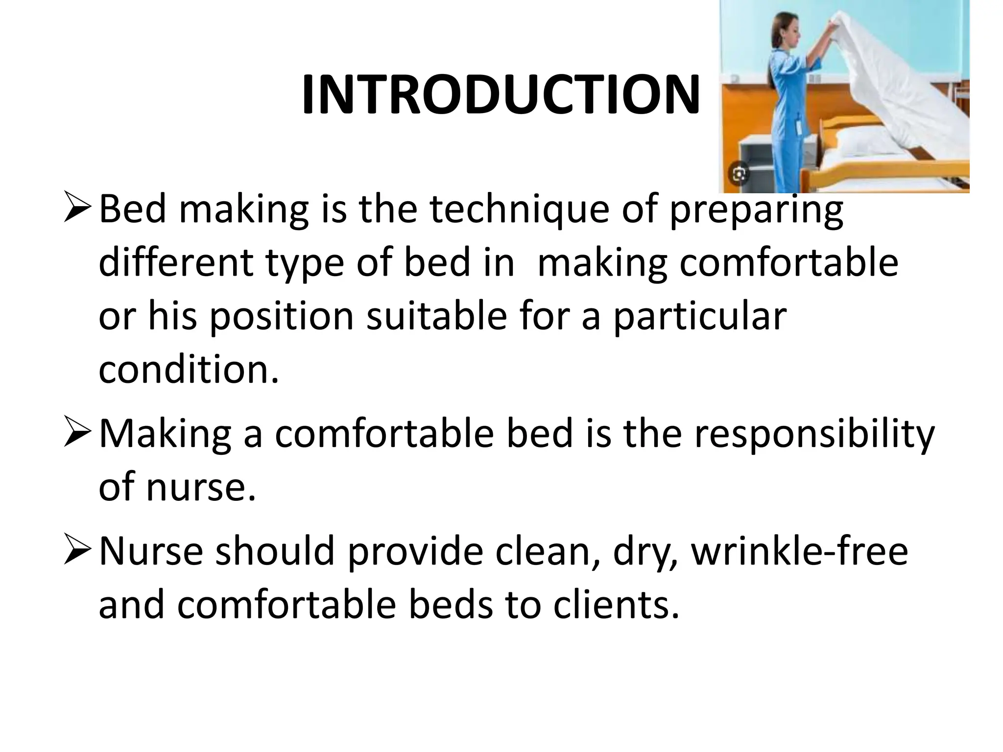 Bed making fundamental procedure by Anshu | PPTX