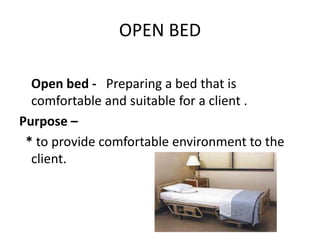 Bed making fundamental procedure by Anshu | PPTX