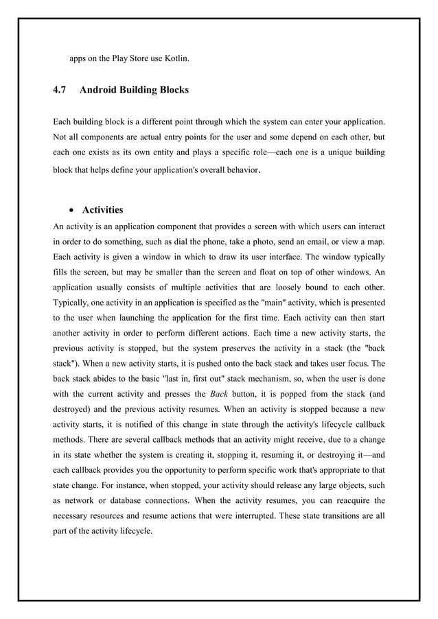 Anshul chechani android app development report | PDF | Operating Systems | Computer Software and ...