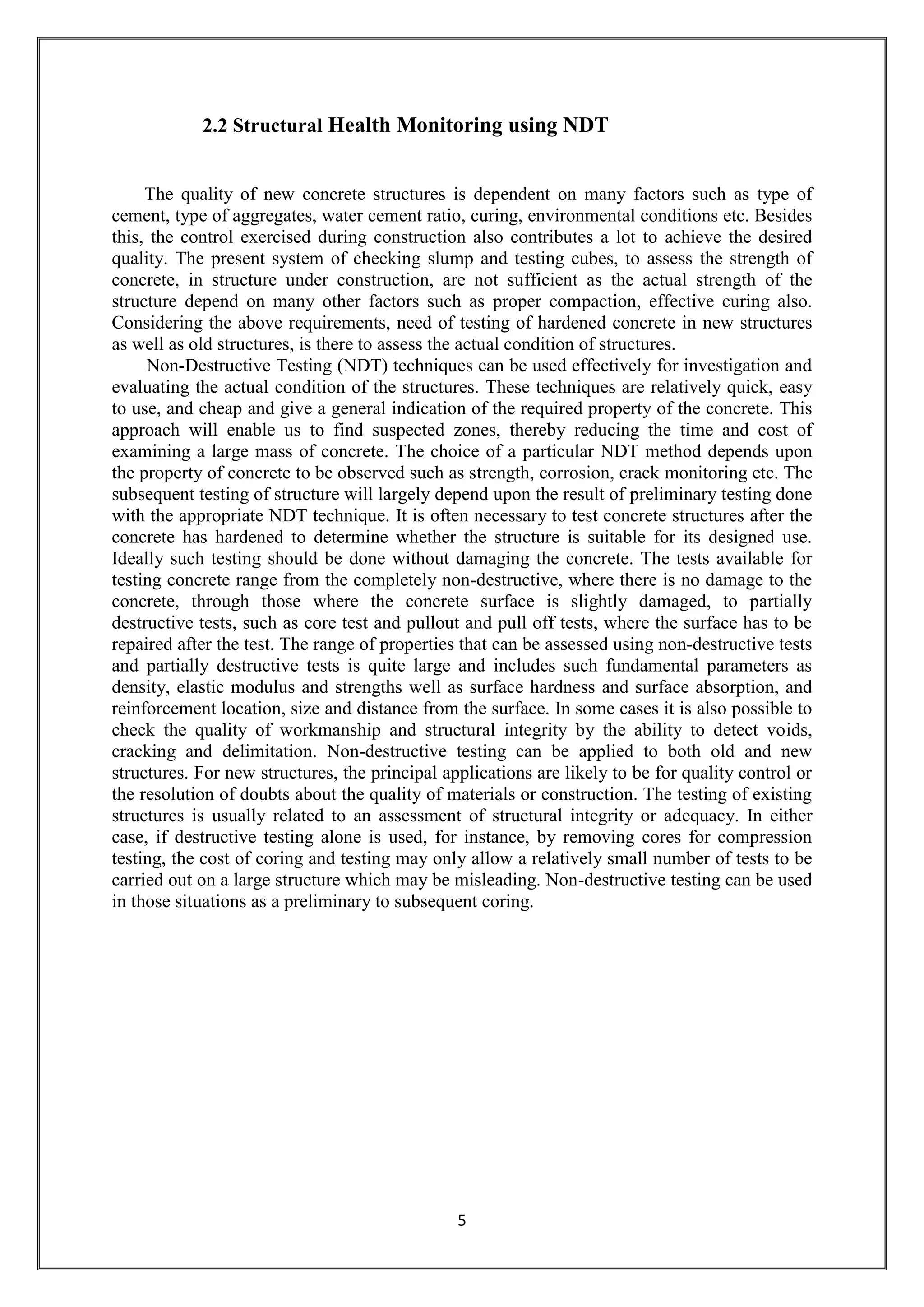 ndt test (non destructive testing) for civil engg. material ANSHUL | PDF