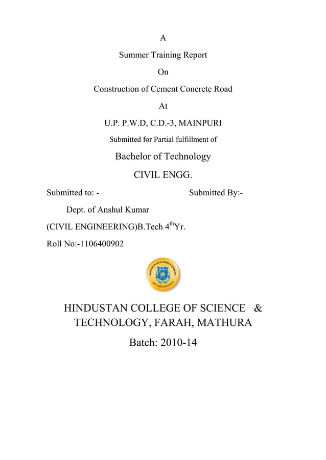 Anshul pwd training report | DOCX