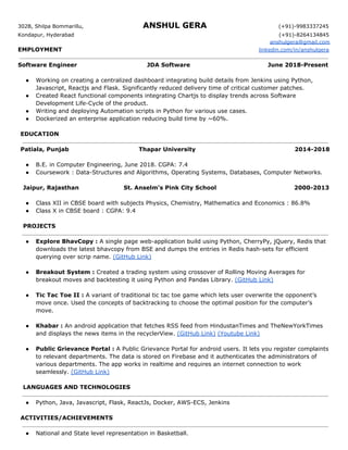 Anshul resume | PDF