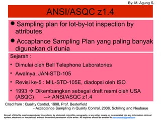 ANSI ASQC Application in Pharma Plant | PPT