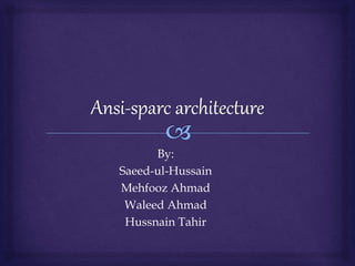 ANSI-SPARC Architecture and its type .pptx