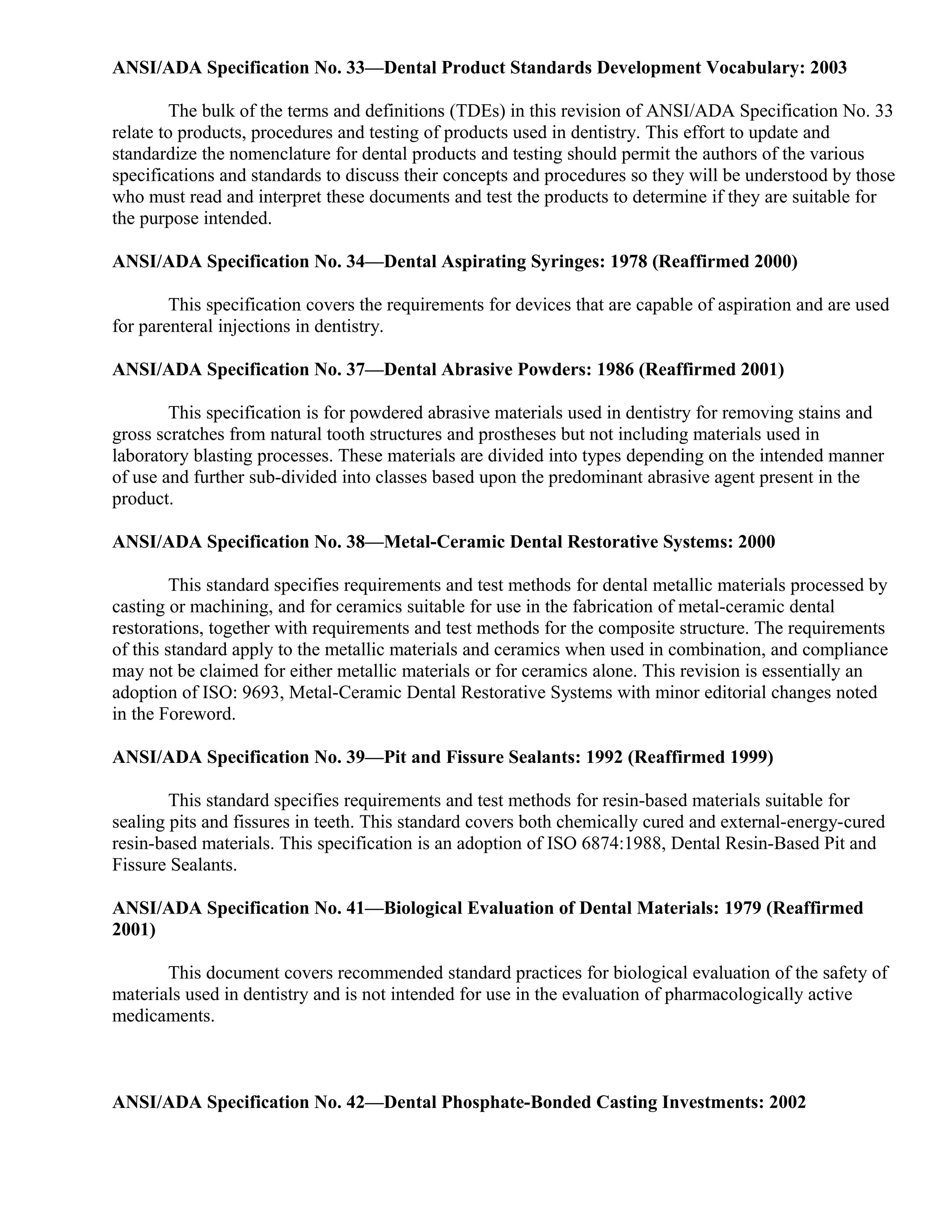 Ansi & ada specification no. 32 | DOC