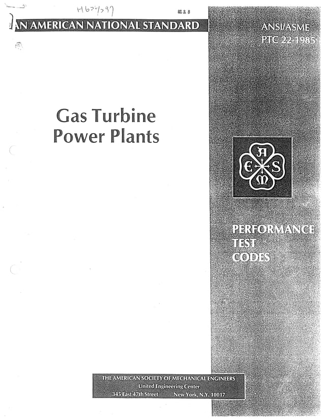 ANSI ASME PTC 22-1985 Gas Turbune Power Plants.pdf