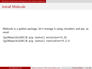 Test driven Infrastructure development with Ansible and Molecule | PPT