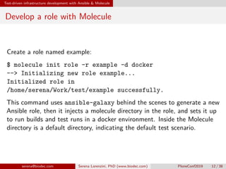 Test driven Infrastructure development with Ansible and Molecule | PPT