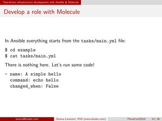 Test driven Infrastructure development with Ansible and Molecule | PPT