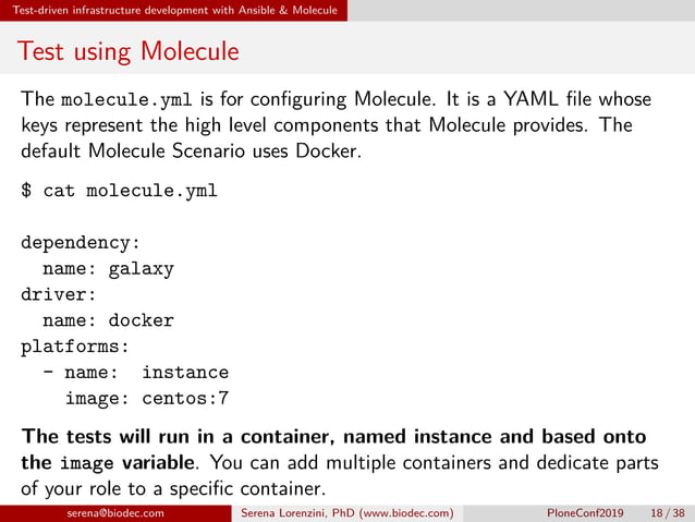 Test Driven Infrastructure Development With Ansible And Molecule Ppt