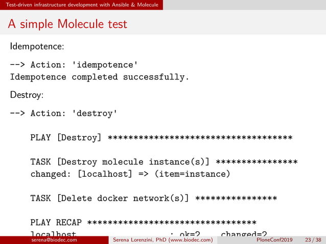 Test Driven Infrastructure Development With Ansible And Molecule Ppt