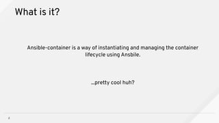 Ansible container | PPT