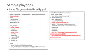 Ansible with-junos | PPTX | Operating Systems | Computer Software and Applications