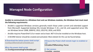 Managing windows Nodes like Linux Nodes by Ansible | PPTX