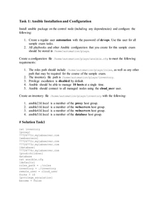 Ansible ex407 and EX 294 | PDF