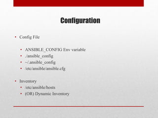 Ansible for large scale deployment | PPT