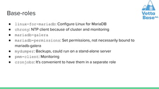 Automate MariaDB Galera clusters deployments with Ansible | PPT