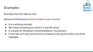 Automate MariaDB Galera clusters deployments with Ansible | PPT