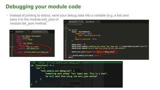 Ansible module development 101 | PPTX