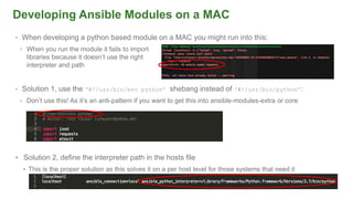 Ansible module development 101 | PPTX