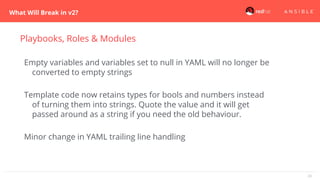 Ansible v2 and Beyond (Ansible Hawai'i Meetup) | PPT