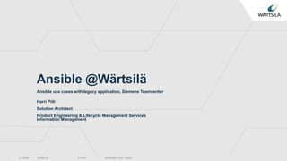 Ansible Meetup FI - Ansible use cases with enterprise application | PPT