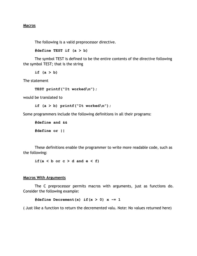 ANSI C Macros | PDF | Programming Languages | Computing