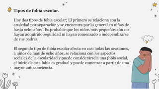 Ansiedad, y fobia escolar caracterticas y diferentes | PPTX