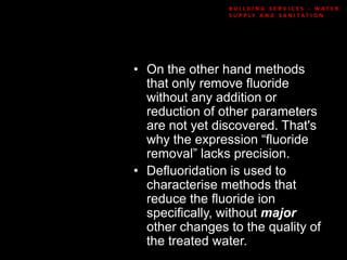 Water Fluridation & Defluridation | PPTX