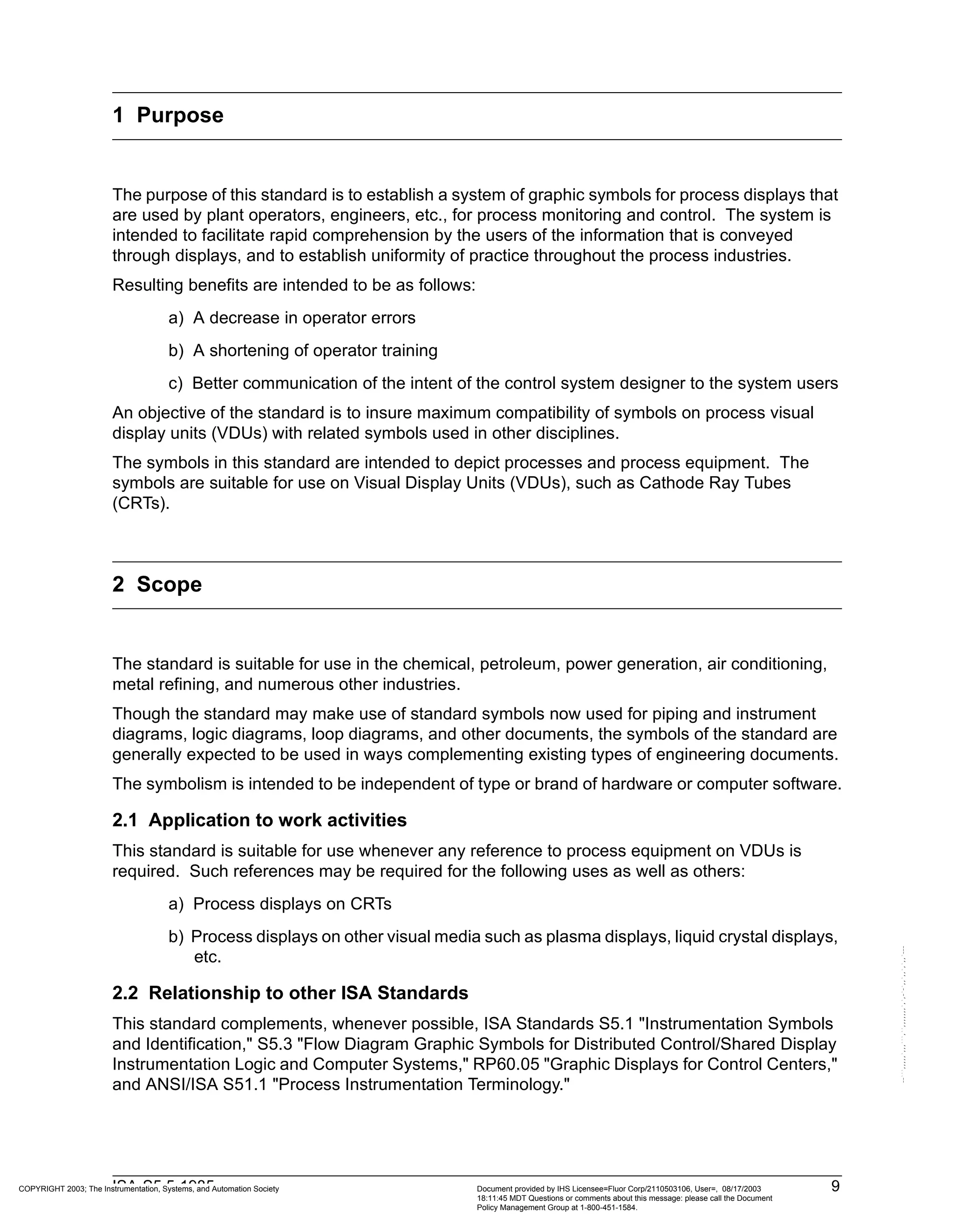 Ansi isa s5.5 symbols for graphic displays | PDF
