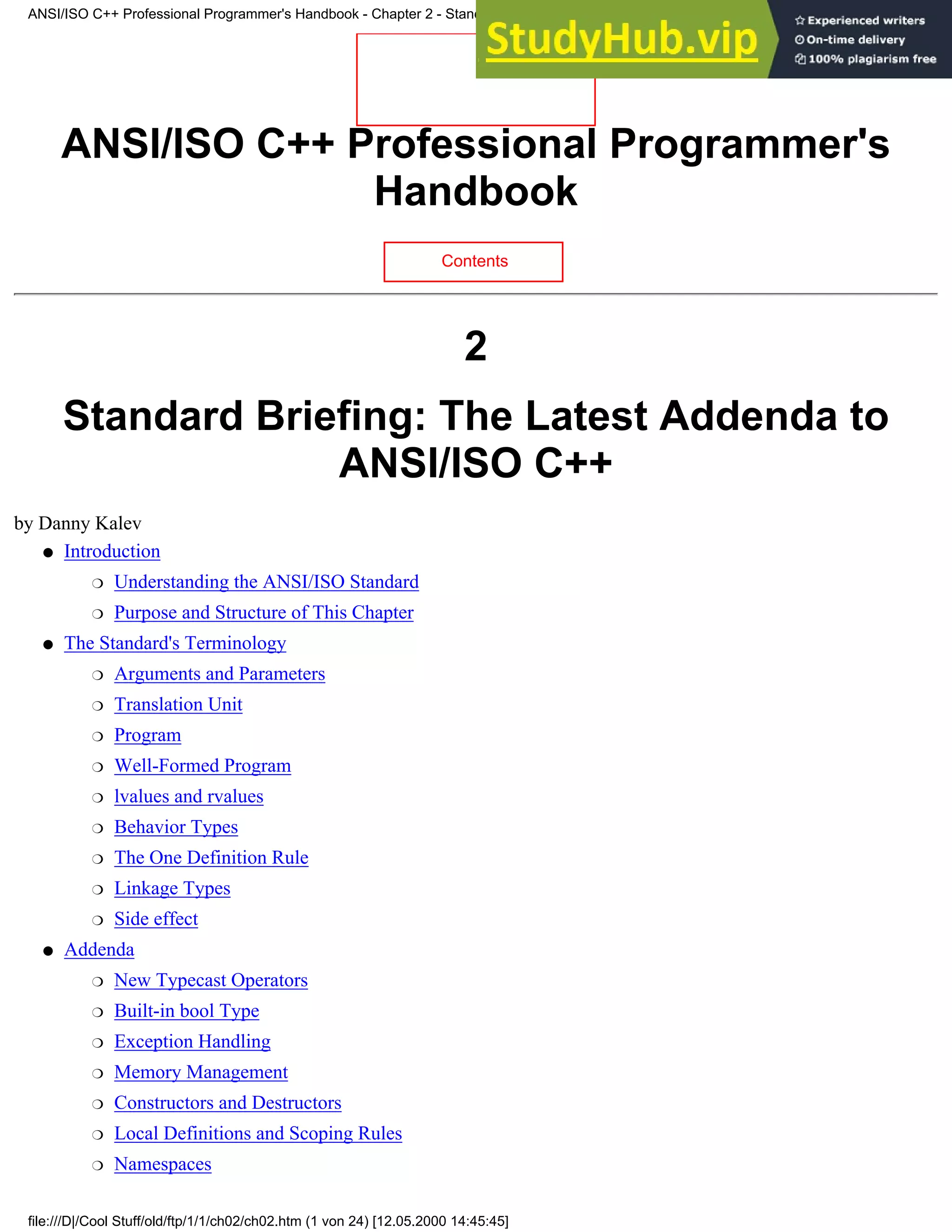 ANSI ISO C Professional Programmer S Handbook | PDF