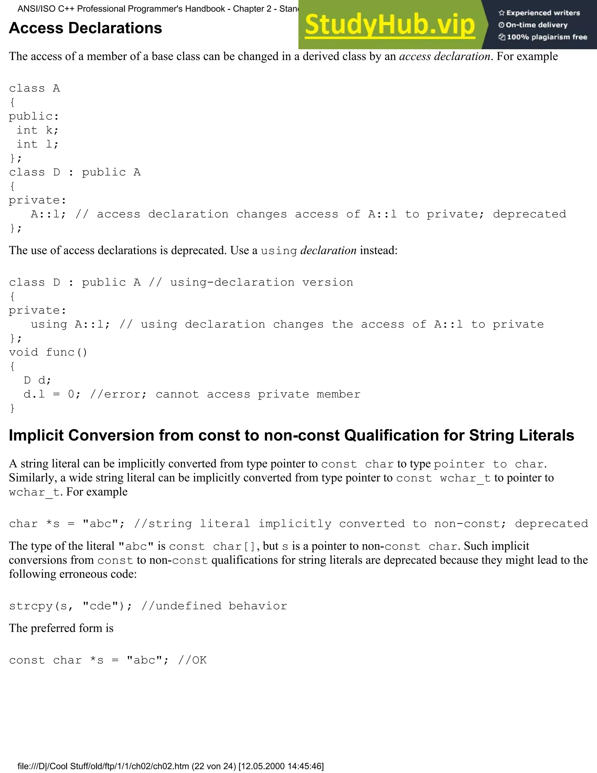 ANSI ISO C Professional Programmer S Handbook | PDF