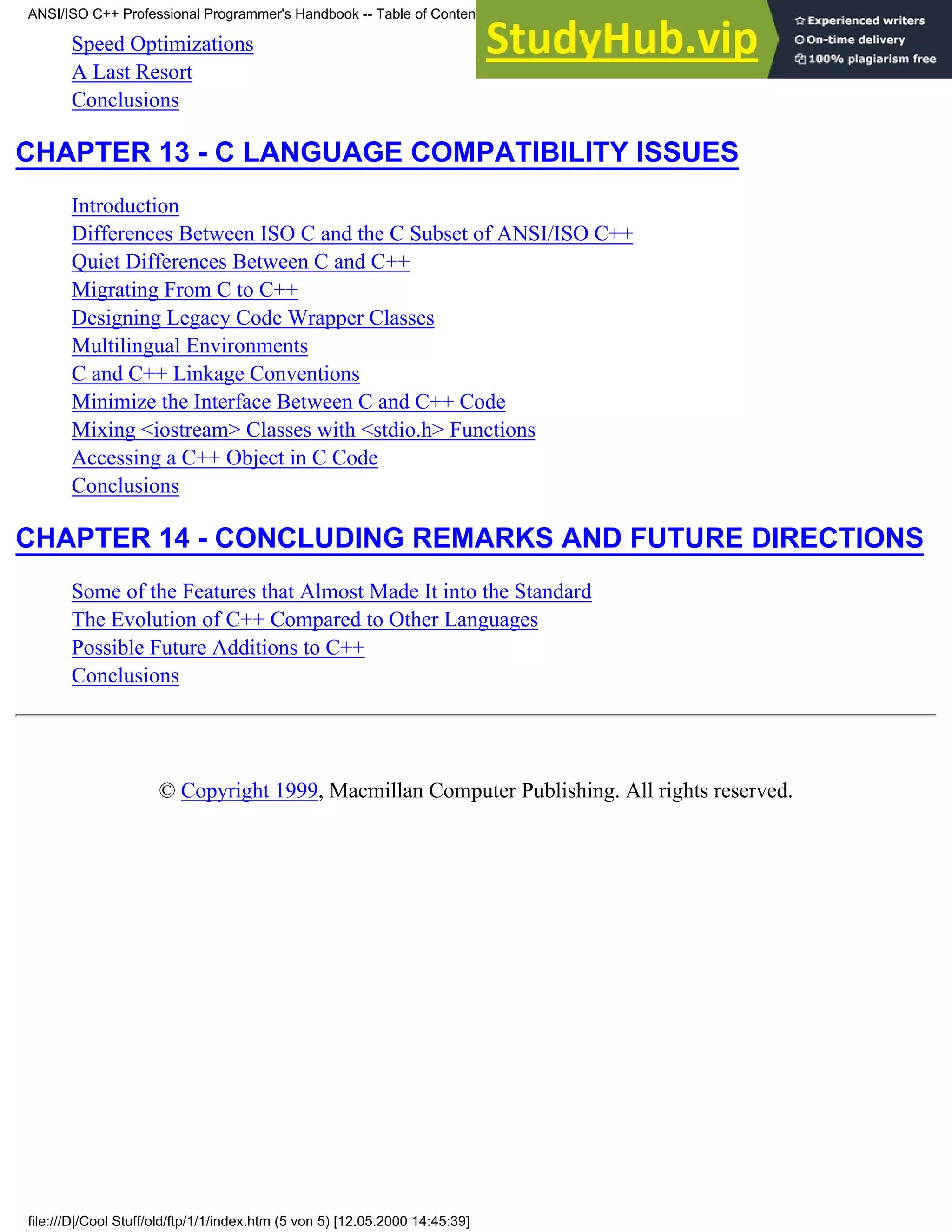 ANSI ISO C Professional Programmer S Handbook | PDF
