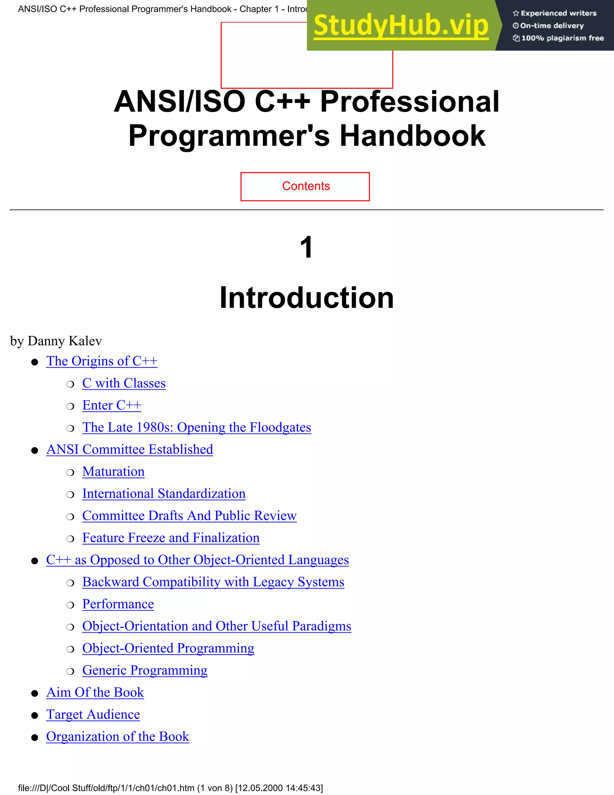 ANSI ISO C Professional Programmer S Handbook | PDF