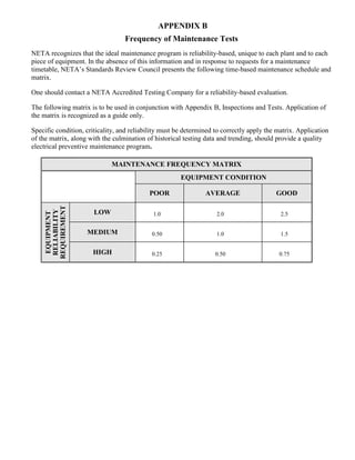 Ansi neta mts 2007 frequency of maintenance tests | PDF