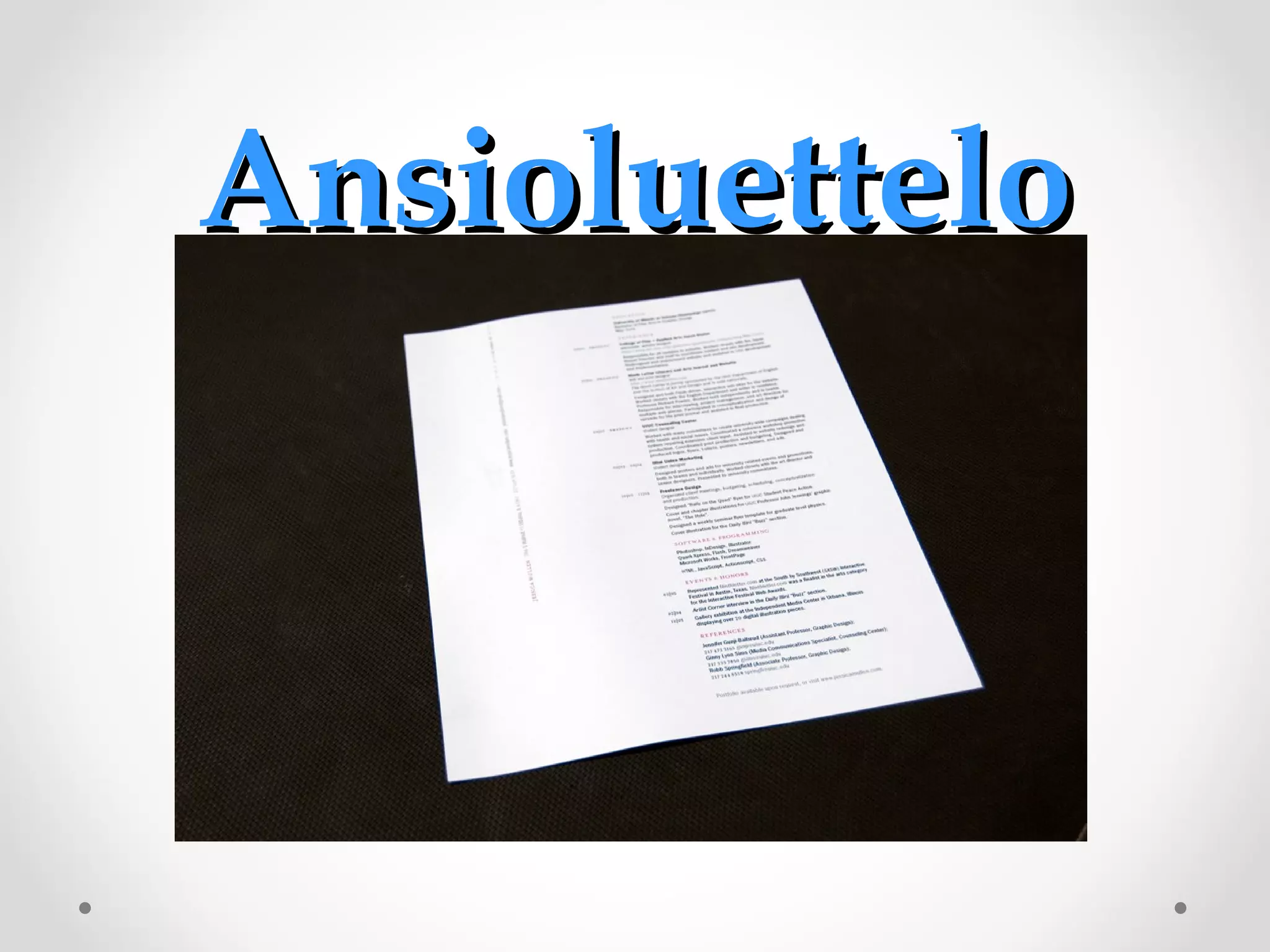 Ansioluettelo | PPT