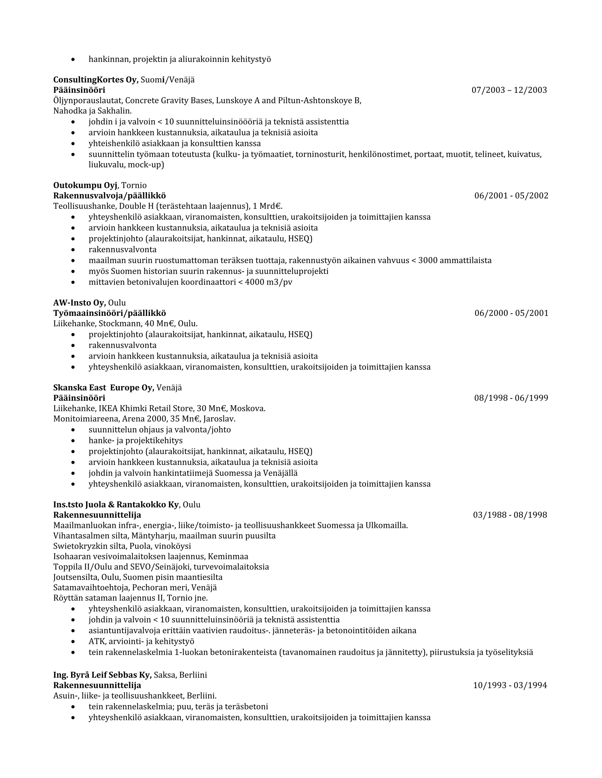 Ansioluettelo Ensio Suopanki.pdf English Russian FINNISH German | PDF