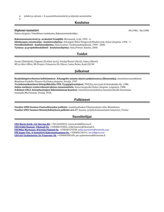 Ansioluettelo Ensio Suopanki.pdf English Russian FINNISH German | PDF