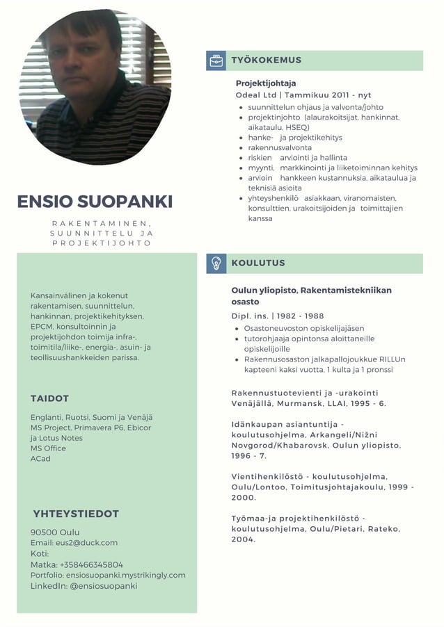 Ansioluettelo Ensio Suopanki1.pdf English Russian FINNISH German | PDF