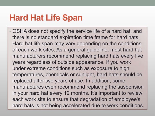 ANSI & OSHA Hard Hat Requirements | PPTX | Auto Type | Automotive