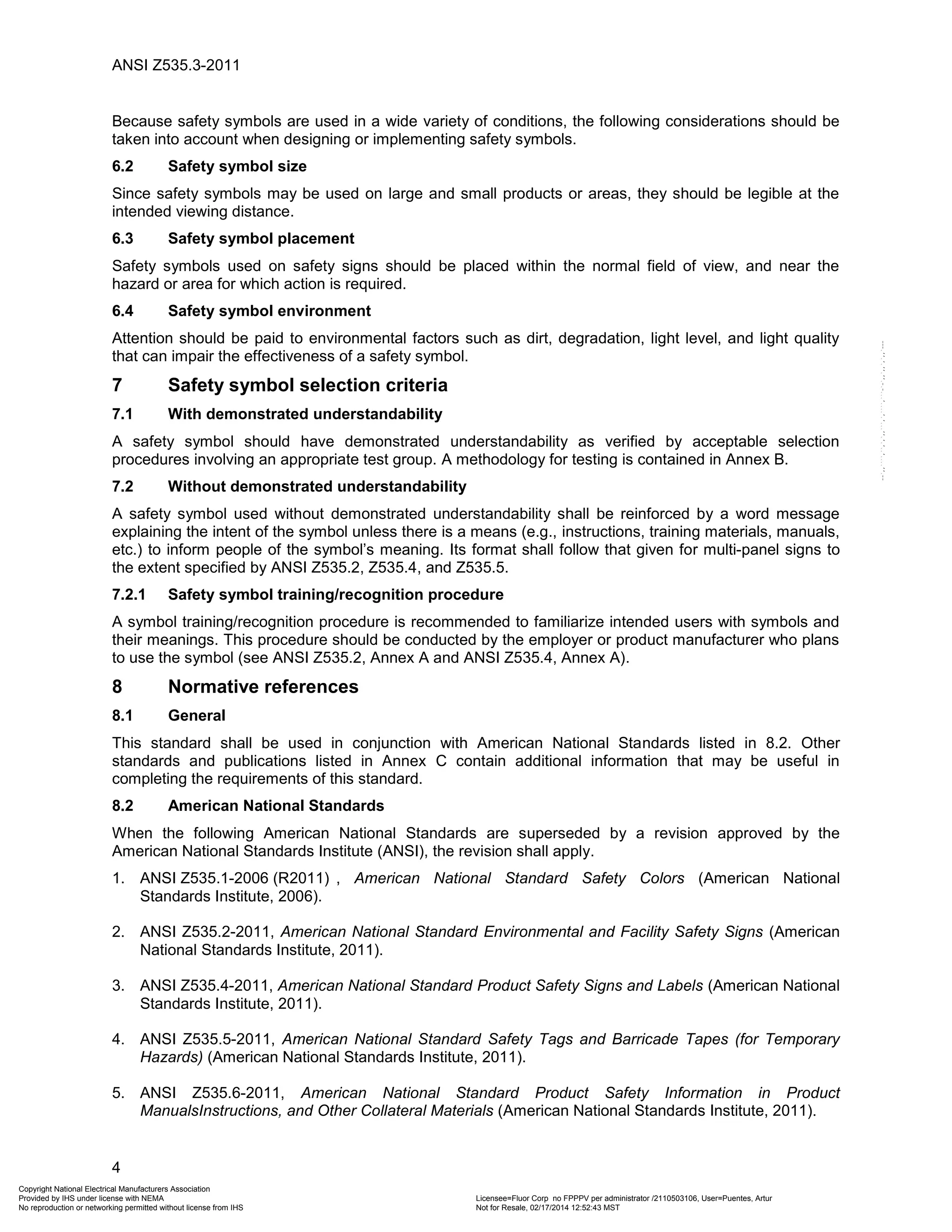 Ansi z535.3 2011 criteria for safety symbols | PDF