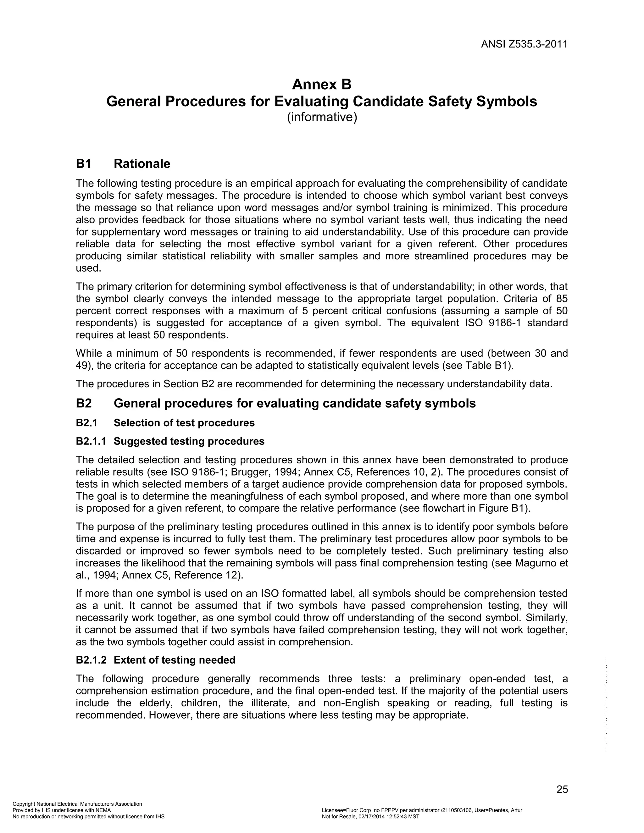 Ansi z535.3 2011 criteria for safety symbols | PDF
