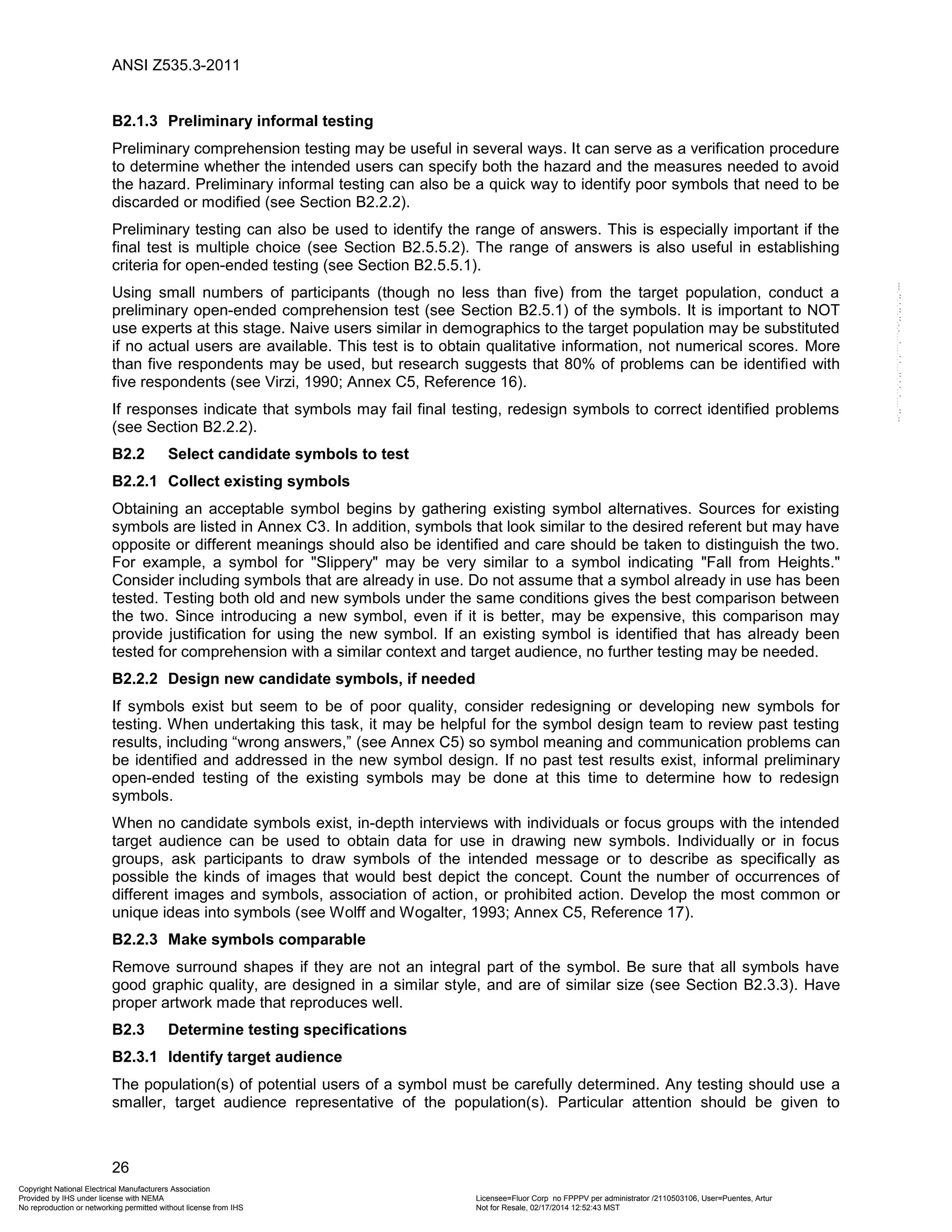 Ansi z535.3 2011 criteria for safety symbols | PDF