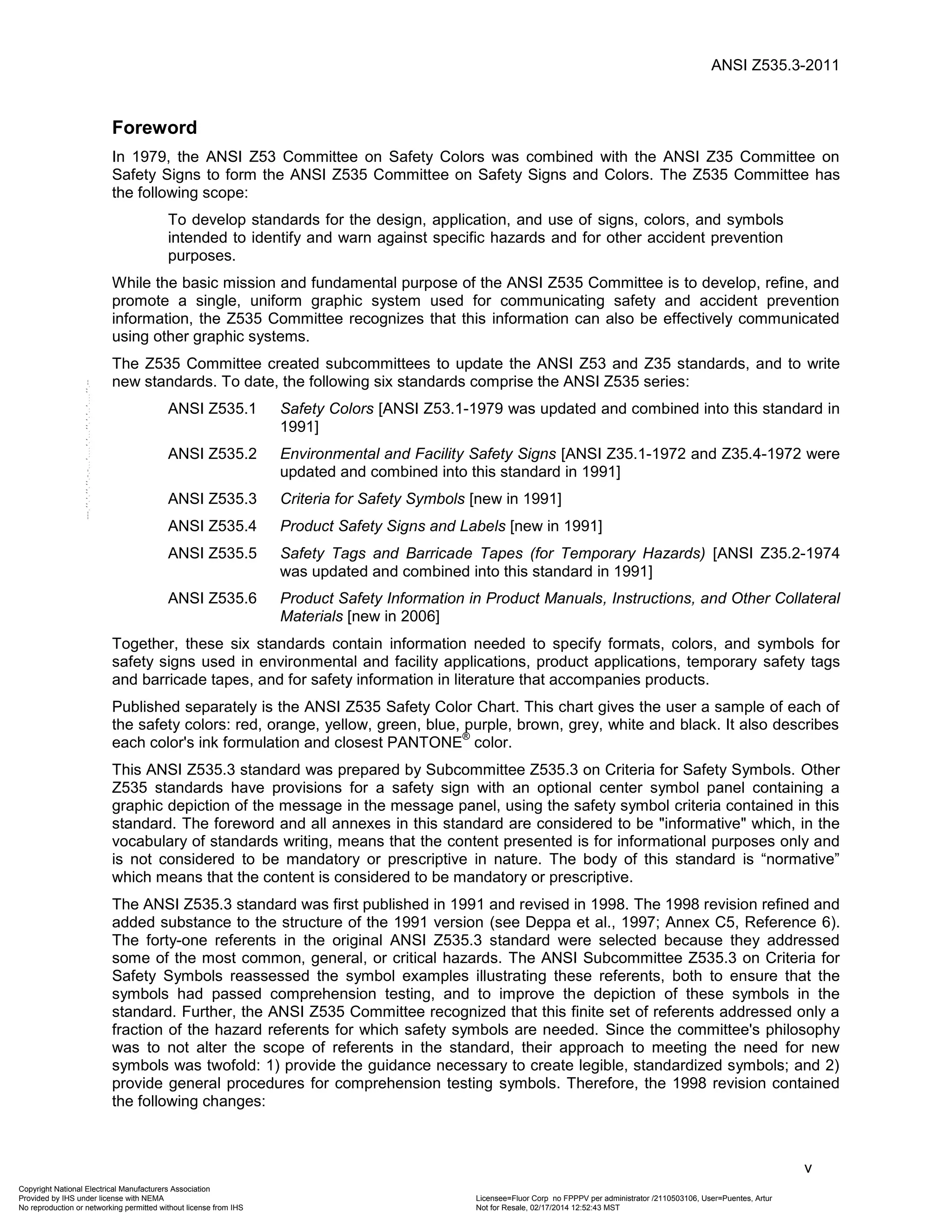 Ansi z535.3 2011 criteria for safety symbols | PDF