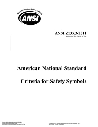 Ansi z535.3 2011 criteria for safety symbols | PDF