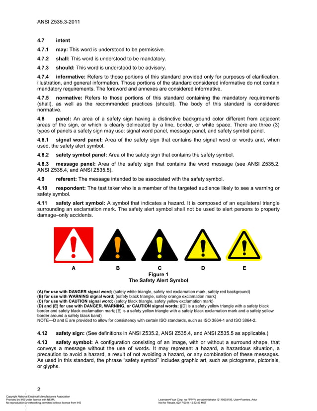 Ansi z535.3 2011 criteria for safety symbols | PDF