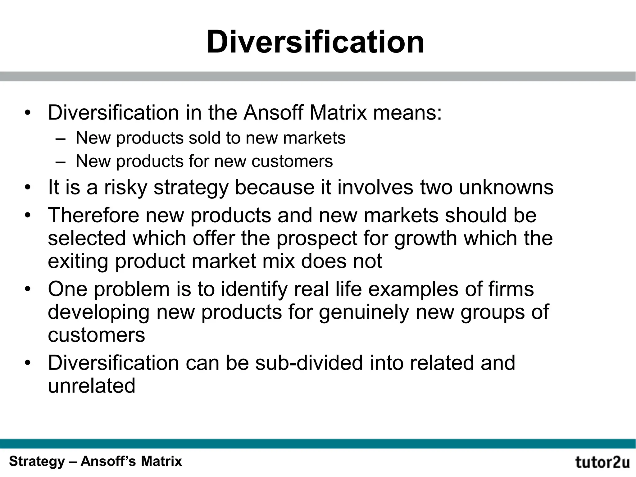 ansoff-matrix-presentation.for master of management studies ppt | PPT