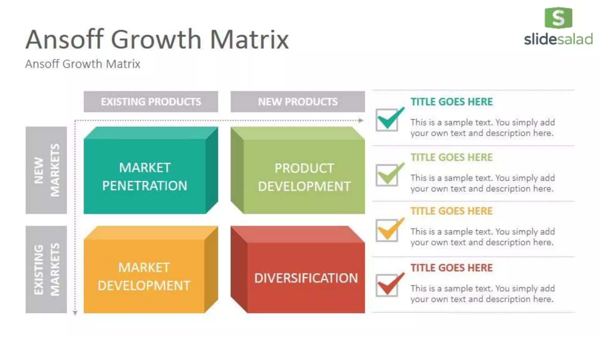 Ansoff Growth Matrix Diagrams PowerPoint Presentation Template ...